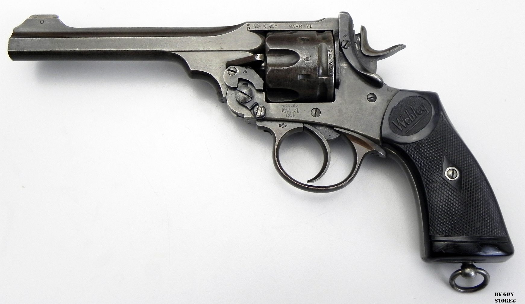 Gun Store Bunker, "EGO SUM BELLUM", WEBLEY MARK VI 455 1915 BAR (1 ...